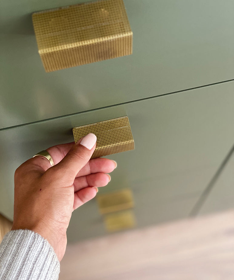 Hoffman Hardware | Blackened Brass Perforated Skinny Rectangle